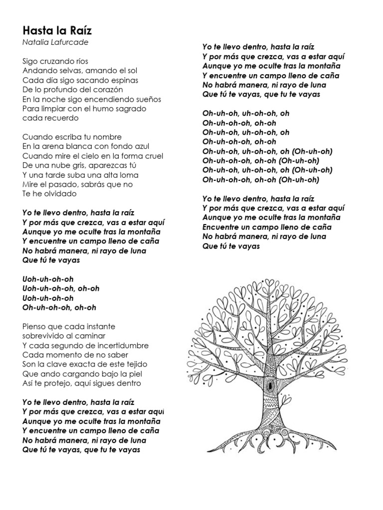 Hasta La Raíz - Letra | PDF