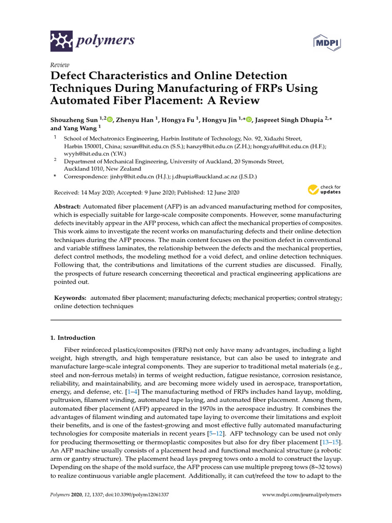 Defect Detection in Automated Fiber Placement | PDF | Fatigue (Material ...