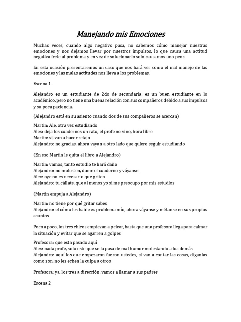 Manejando Mis Emociones Pdf