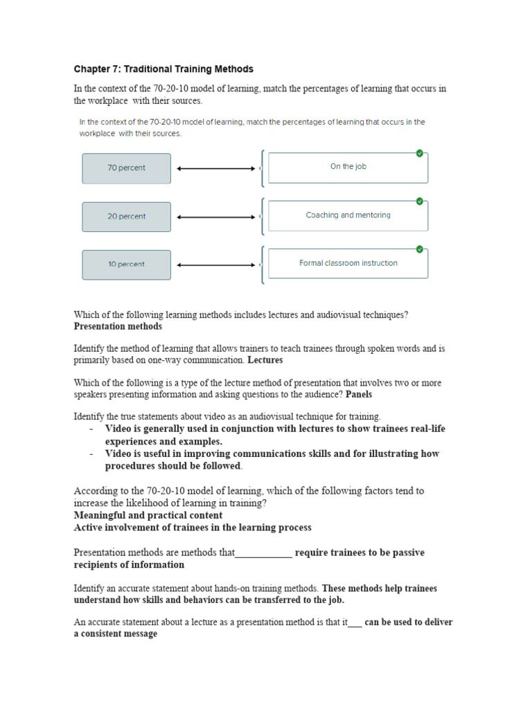 Chapter 7 Traditional Training Methods | PDF | Lecture | Behavioural ...