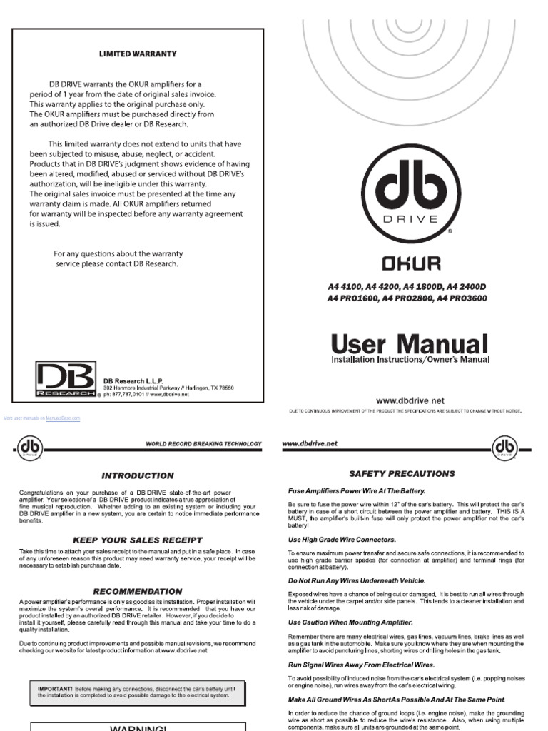 Manual DB Drive A4 4200 | PDF