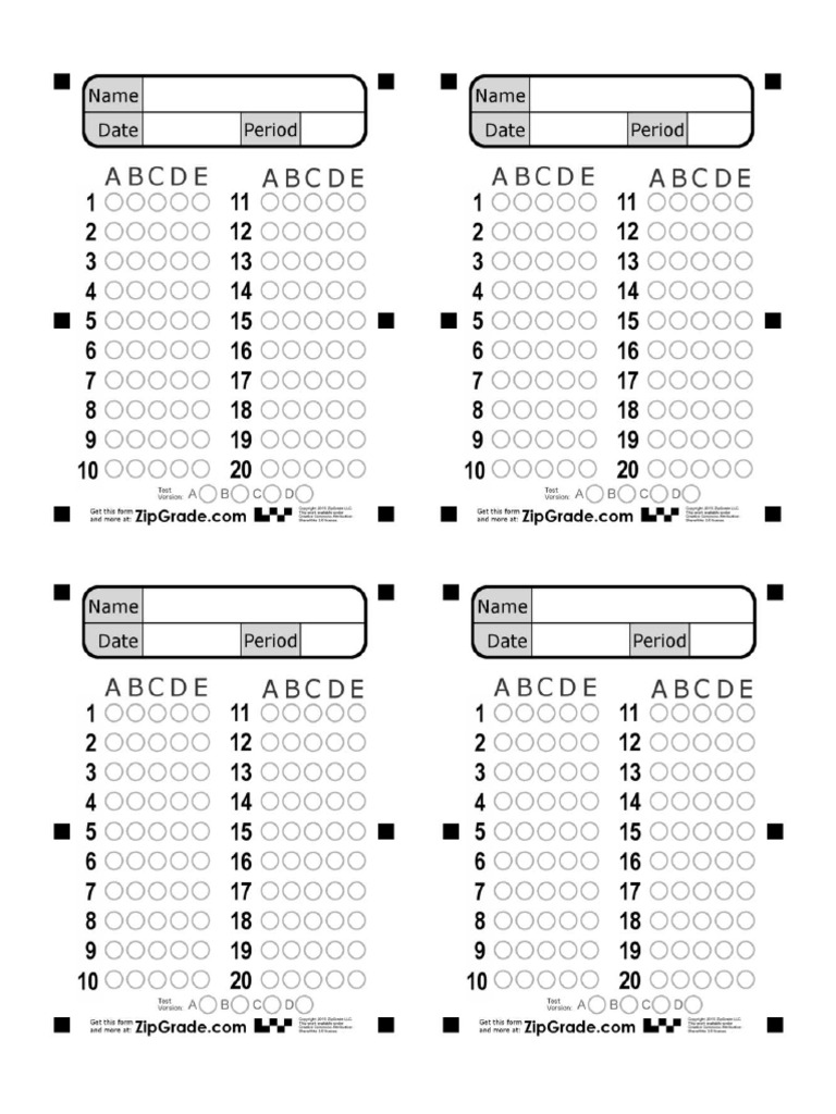 Zipgrade 20Q | PDF
