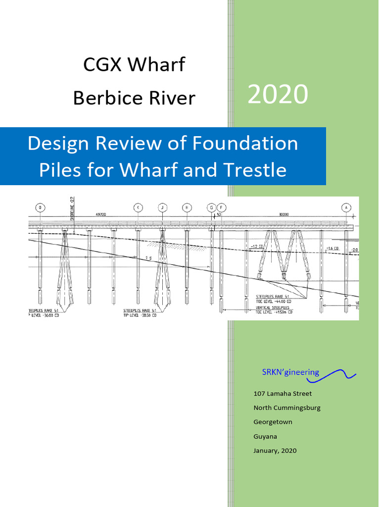 Wharf Foundation Pile Design Review | PDF | Deep Foundation | Bending