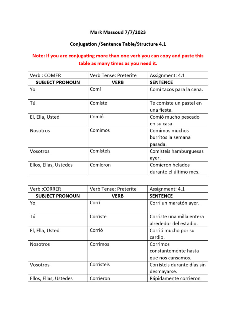 4 1 Structure Spanish Iii Virtual Pdf