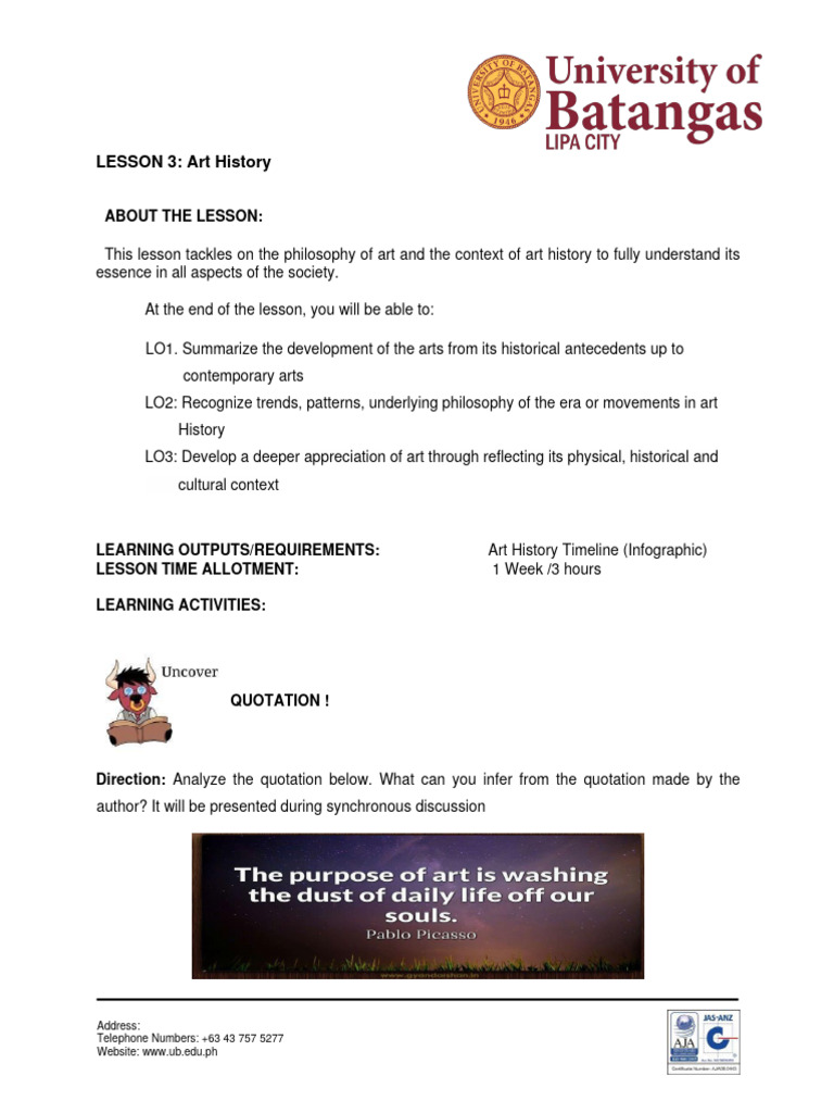 Lesson-3_Art-History | PDF | Paleolithic | Renaissance