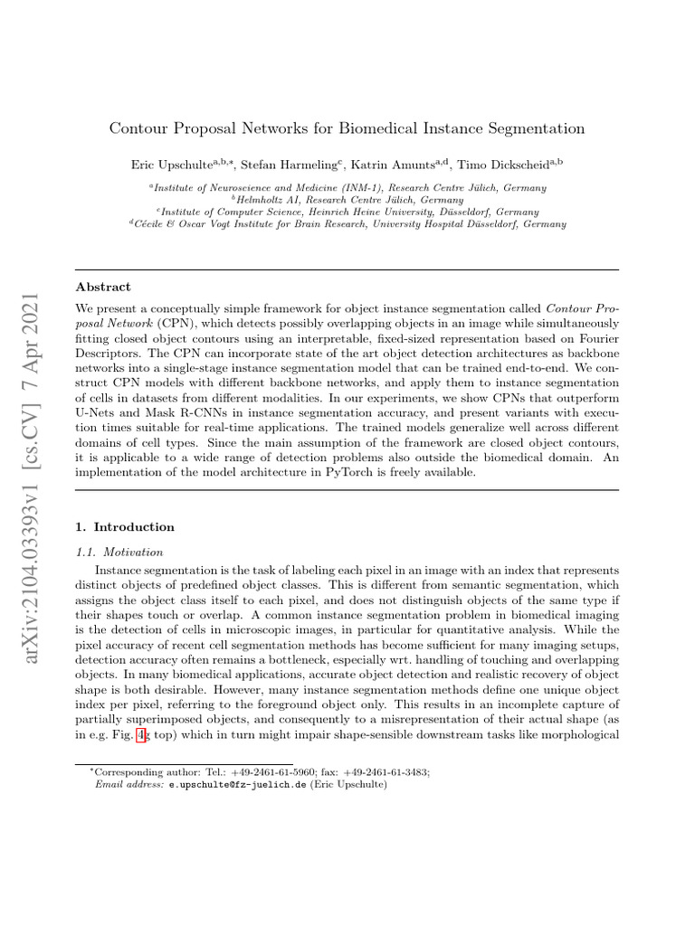Biomedical Contour Segmentation | PDF | Image Segmentation