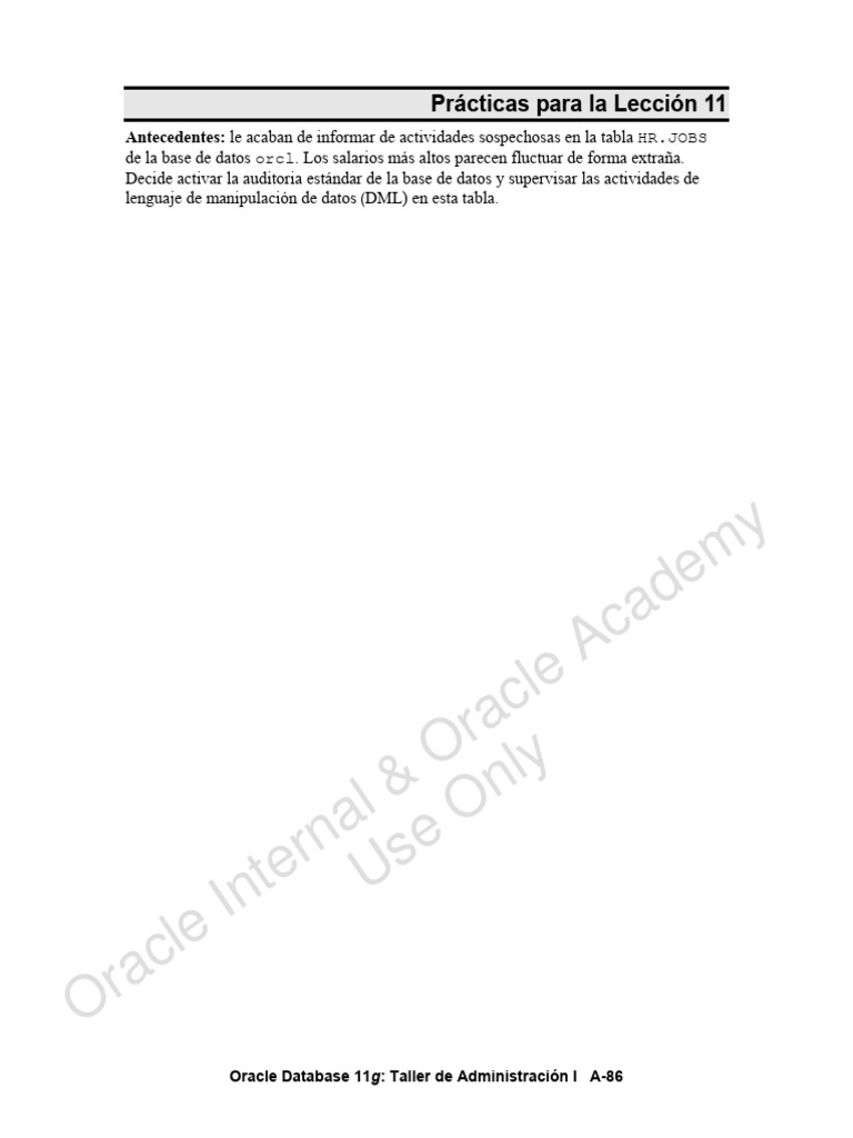 10 Práctica- Auditoria Oracle | PDF | SQL | Bases de datos