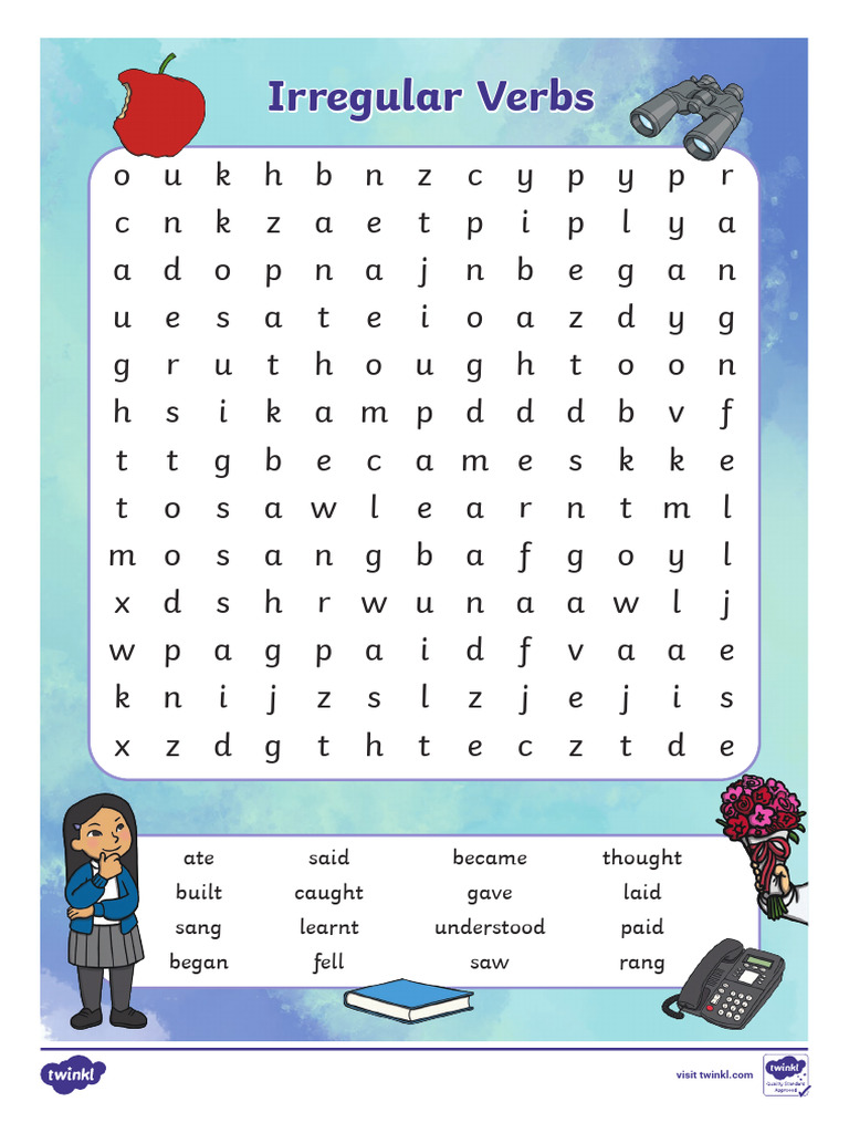 Irregular Verbs Word Search | PDF