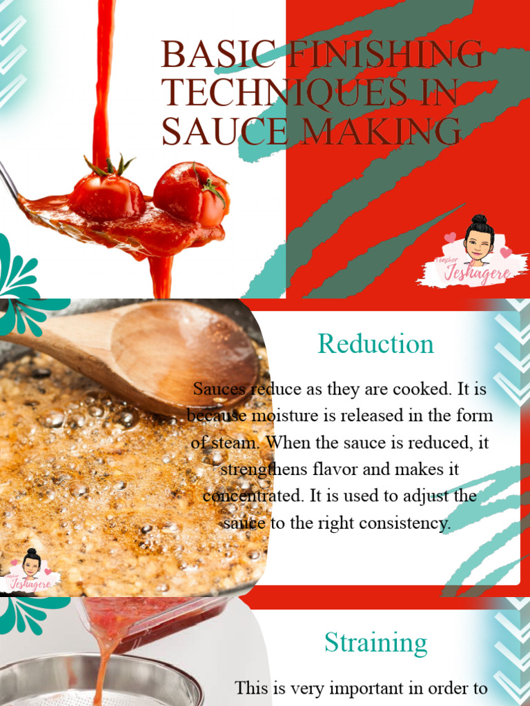 Basic Techniques for Finishing Sauces | PDF