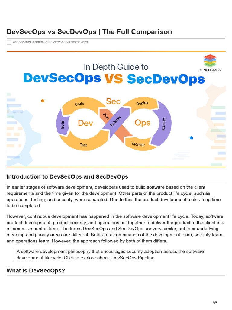 DevSecOps Vs SecDevOps The Full Comparison | PDF | Software Development ...