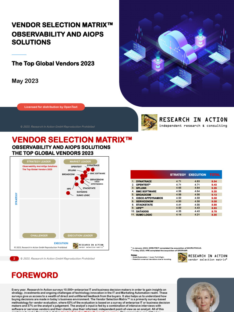 Vendor Selection Matrix Aiops Platforms Analyst Paper | PDF | Machine Learning | Artificial ...