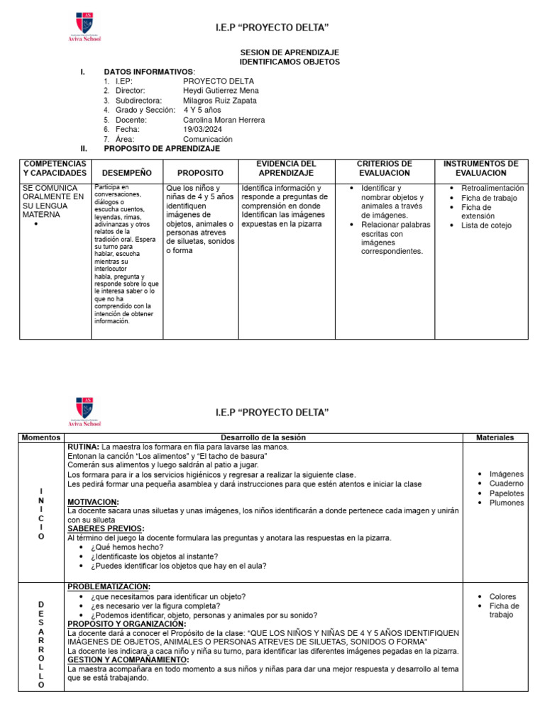 Sesion de Aprendizaje Comunicacion 1 | PDF | Evaluación | Modificación de comportamiento