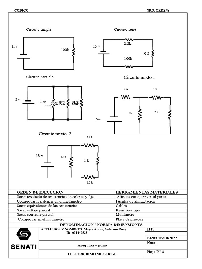 Hoja N°3 de Trabajo Yefer | PDF | Ingenieria Eléctrica | Electrónica