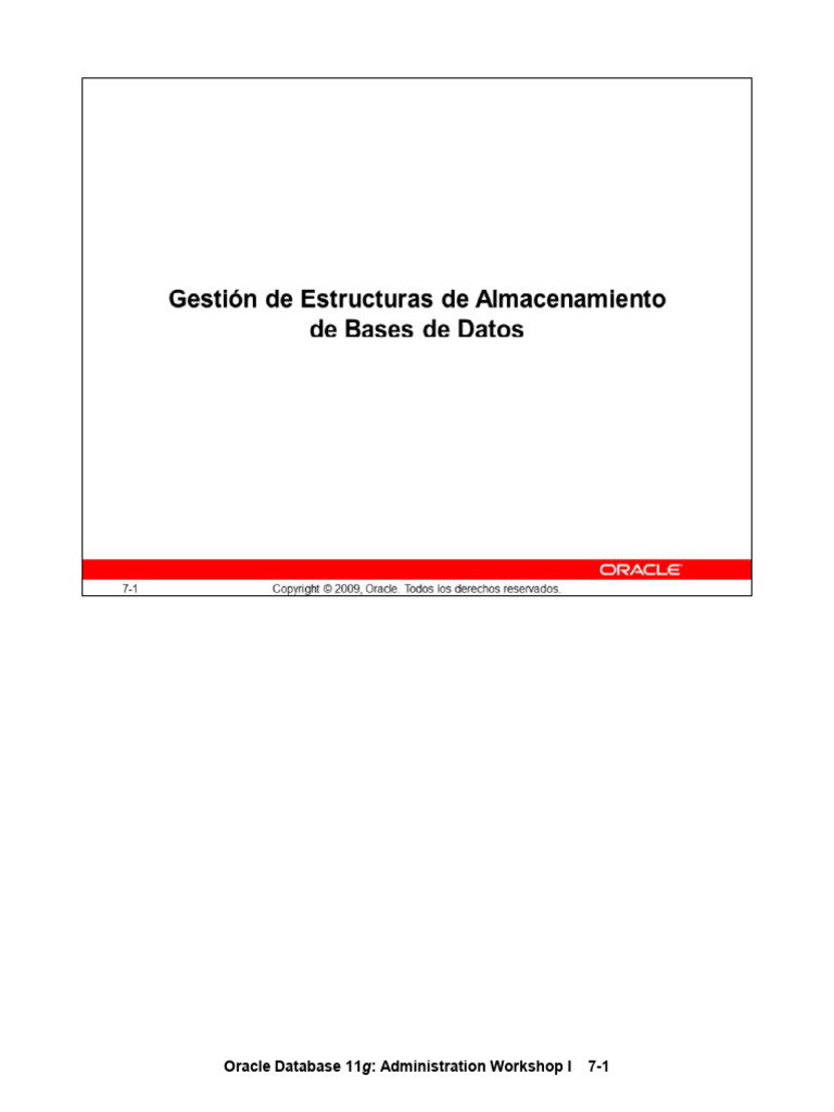 Gestión de Tablespaces en Oracle 11g | PDF | Bases de datos | Archivo de computadora