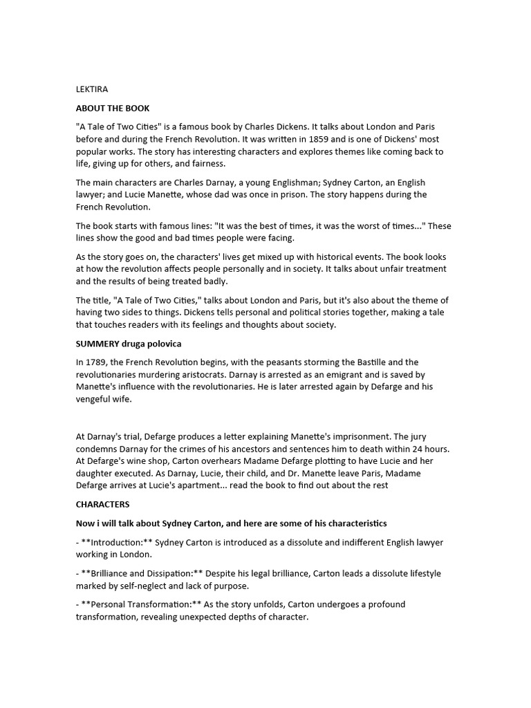 A Tale of Two Cities | PDF | A Tale Of Two Cities