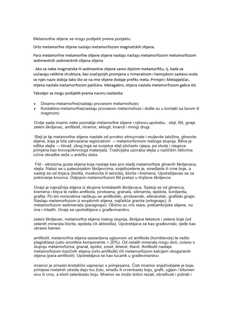Metamorfne Stijene | PDF