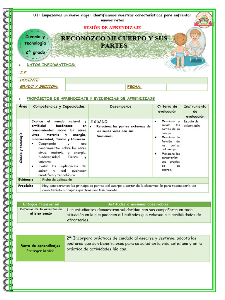 U1 Sesion D3 CT Reconozco Mi Cuerpo y Sus Partes | PDF | Evaluación ... U1 Sesion D3 CT Reconozco Mi Cuerpo y Sus Partes | PDF | Evaluación ...