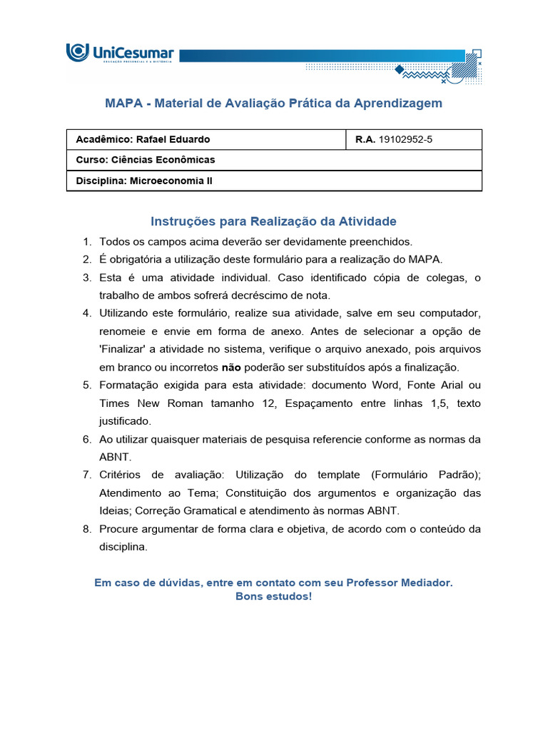 Mapa - Eco - Microeconomia II - II | Download grátis PDF | Smartphone | Apple Inc.