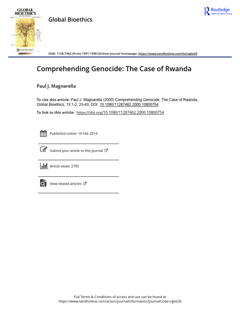 Comprehending Genocide The Case of Rwanda | PDF | Hutu | Rwandan Genocide