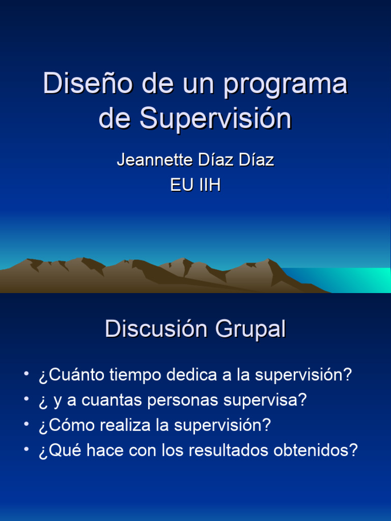 Diseño de Programa Supervisión1 | PDF | Evaluación | Planificación