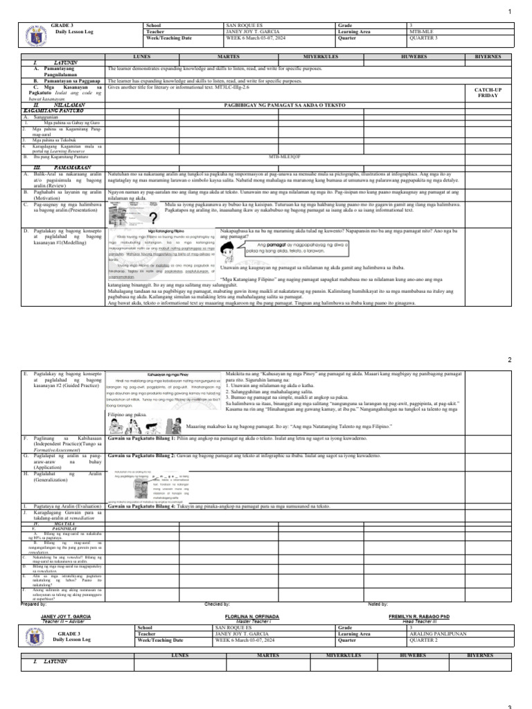 Quarter 3 Week 6 DLL | PDF