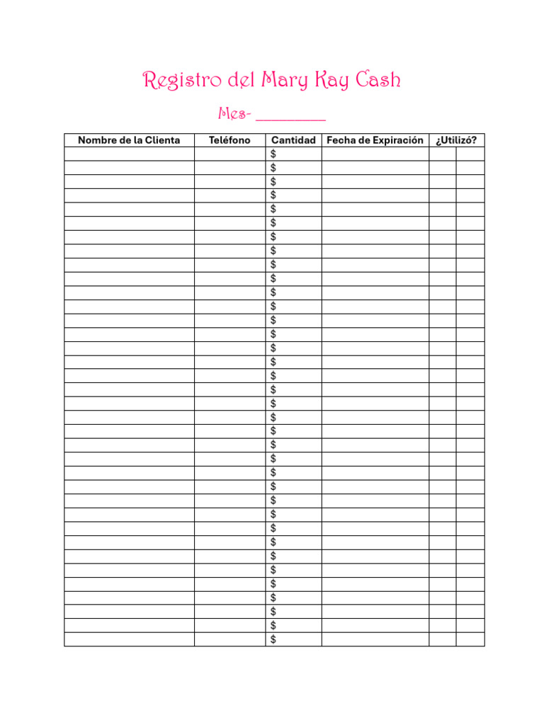 Registro de Mary Kay Cash | PDF