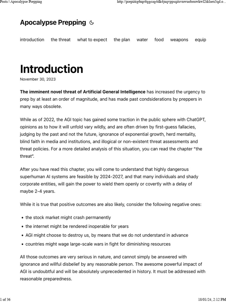 AGI Apocalypse Prepping | PDF | Artificial Intelligence | Intelligence ...