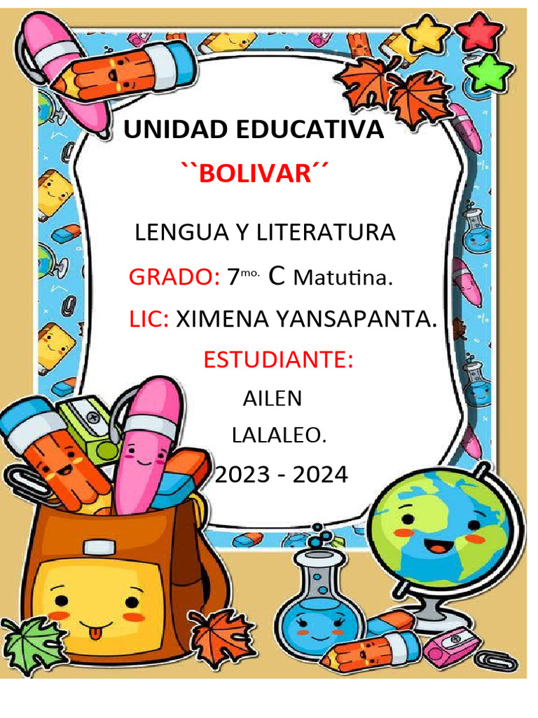 Unidad Educativa Caratula | PDF