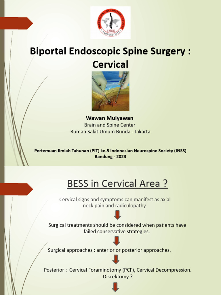 BESS Cervical 2023 - DR Wawan Mulyawan | PDF | Neck | Surgery