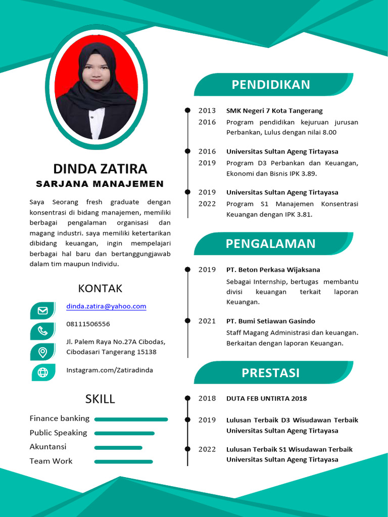 CV Dinda Zatira | PDF