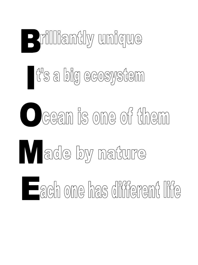 Biome Acrostic Poem | PDF | Foreign Language Studies | Home & Garden