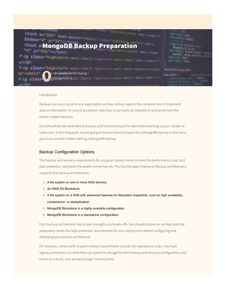 MongoDB Backup Preparation - Backup Ninja | PDF | Backup | Mongo Db