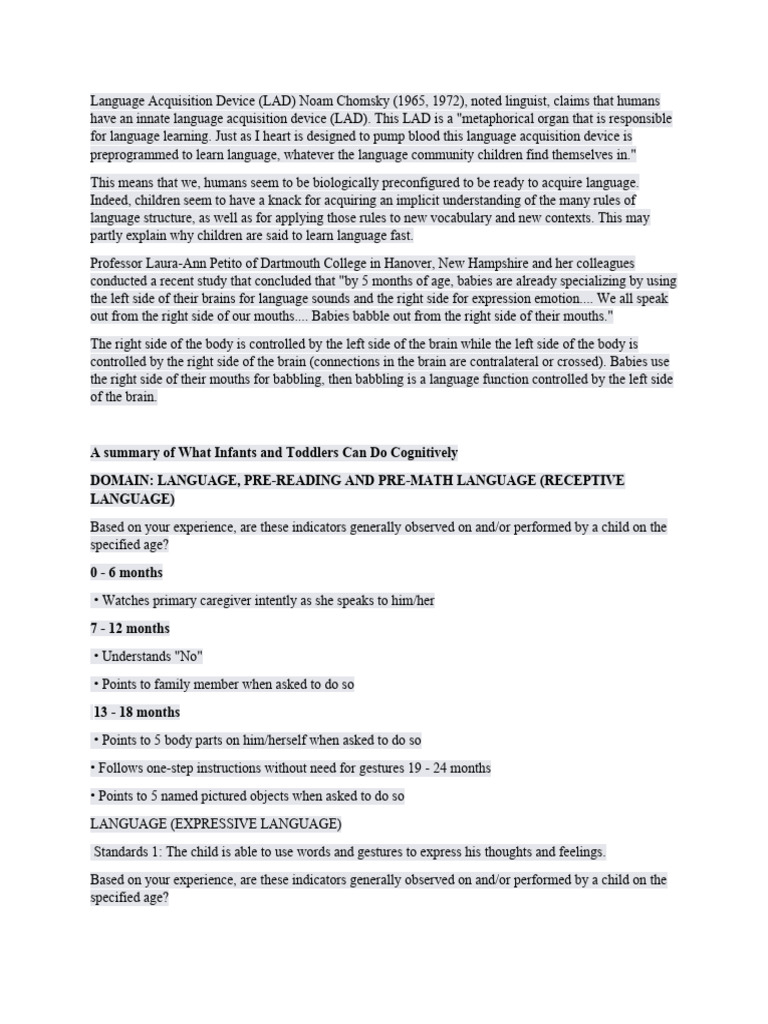 Language Acquisition Device | Download Free PDF | Language Acquisition ...