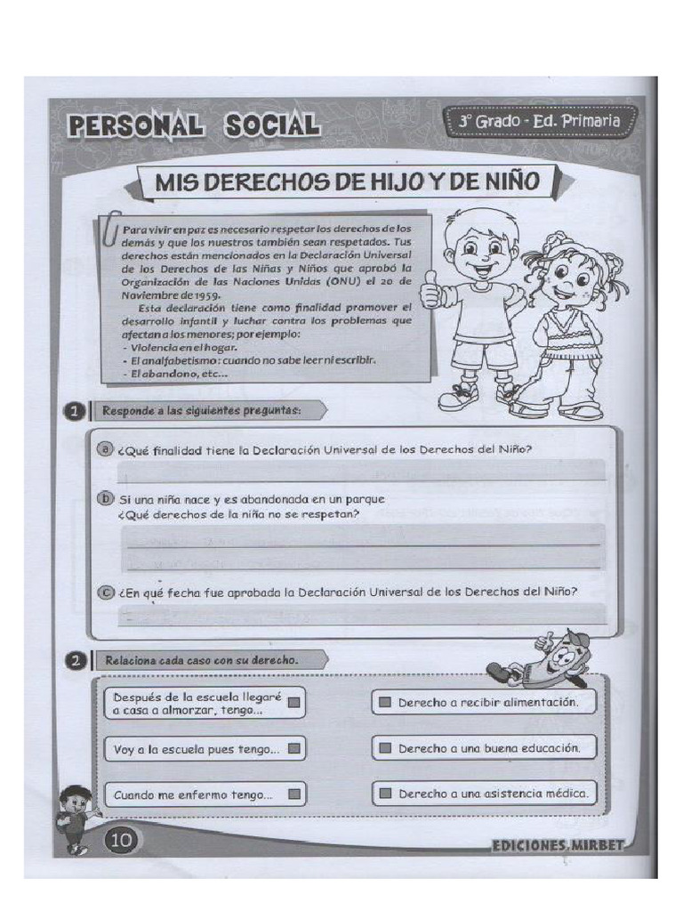 Ficha de Actividad 3ro Grado | PDF