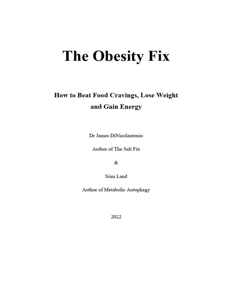The Obesity Fix | PDF | Obesity | Insulin Resistance