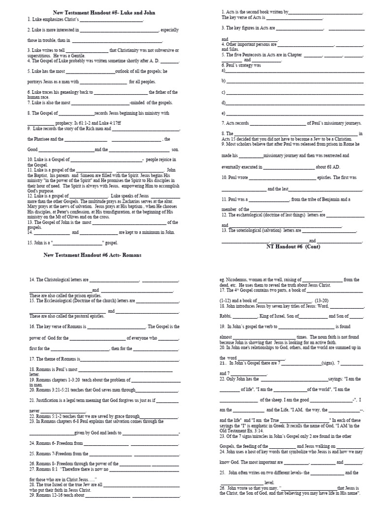 NT Handout 5-6 | PDF | Epistle To The Romans | Acts Of The Apostles