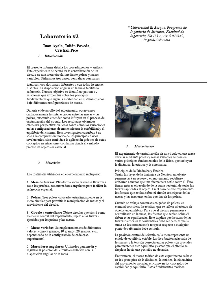 Laboratorio 2 | PDF | Experimentar | Fuerza
