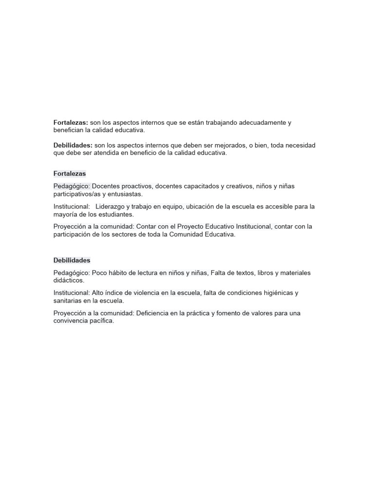 Cuáles Son Las Fortalezas y Debilidades Del CNB | PDF