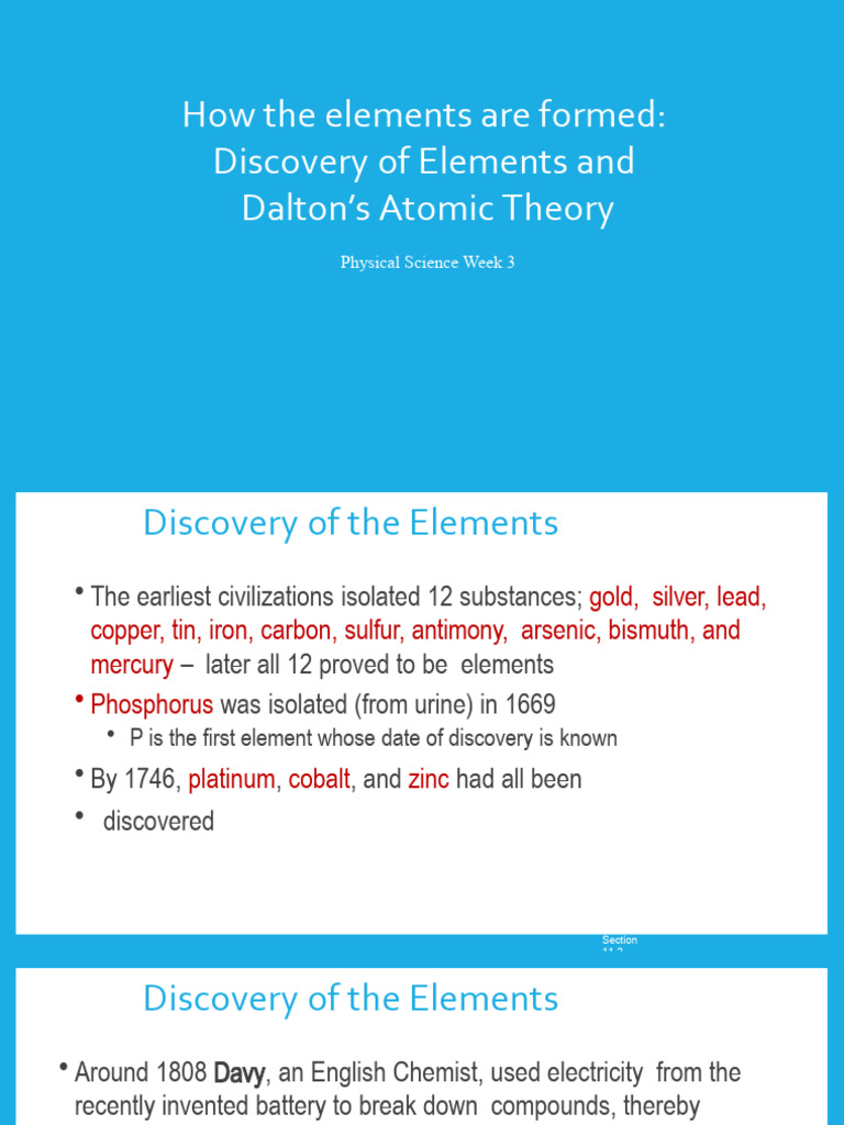 Presentation How The Elements Are Formed Part 3a.pdf 1 | PDF | Chemical ...
