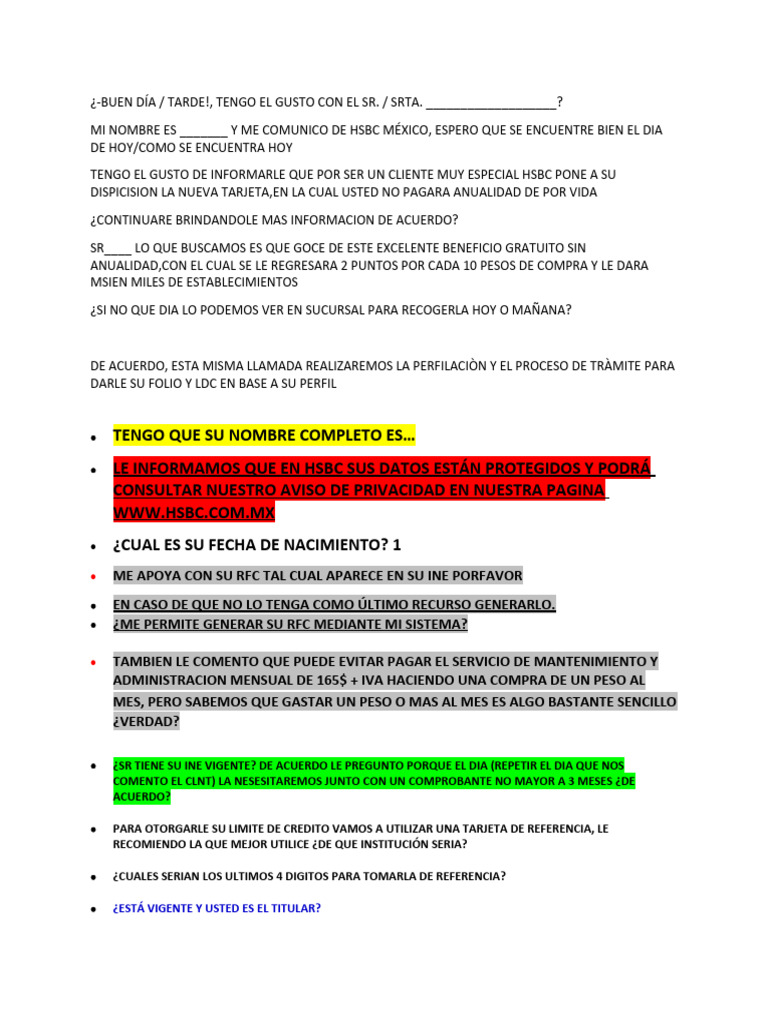 Script HSBC Nuevo 250920233 | PDF