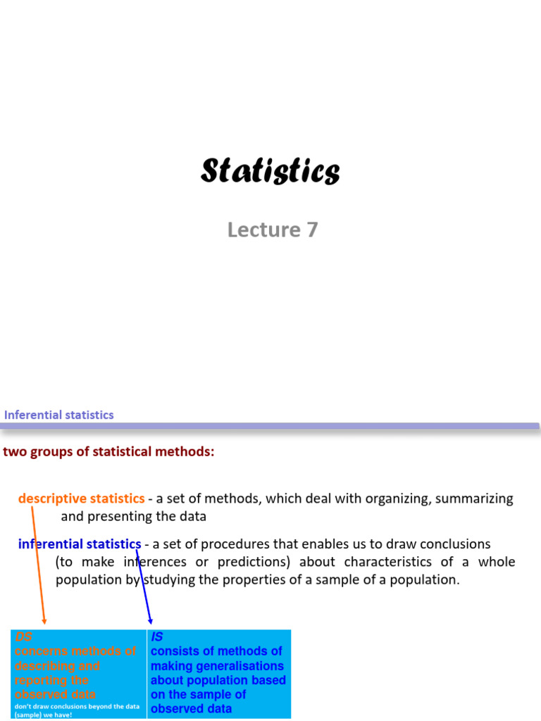 2023 Statistics Fin 7 8 | PDF | Sampling (Statistics) | Estimator