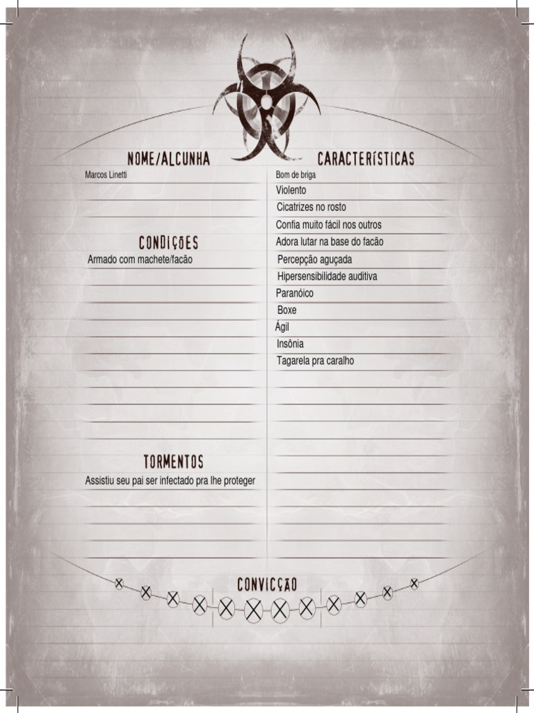 Terra Devastada Ficha Editavel | PDF