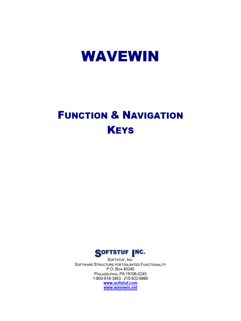 Wavewin Cursor And Function Keys Document Pdf Computer File Directory Computing 9244