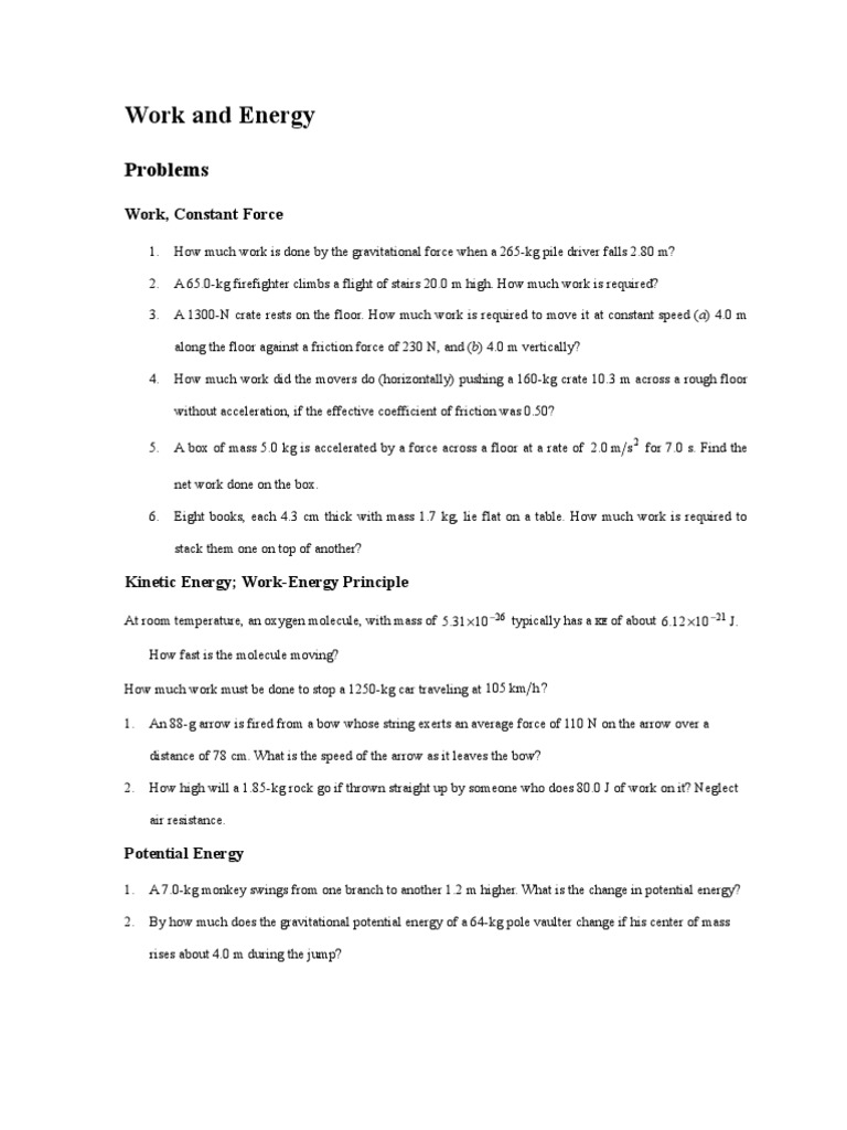 Tutorial 8 Work Energy | PDF | Friction | Force