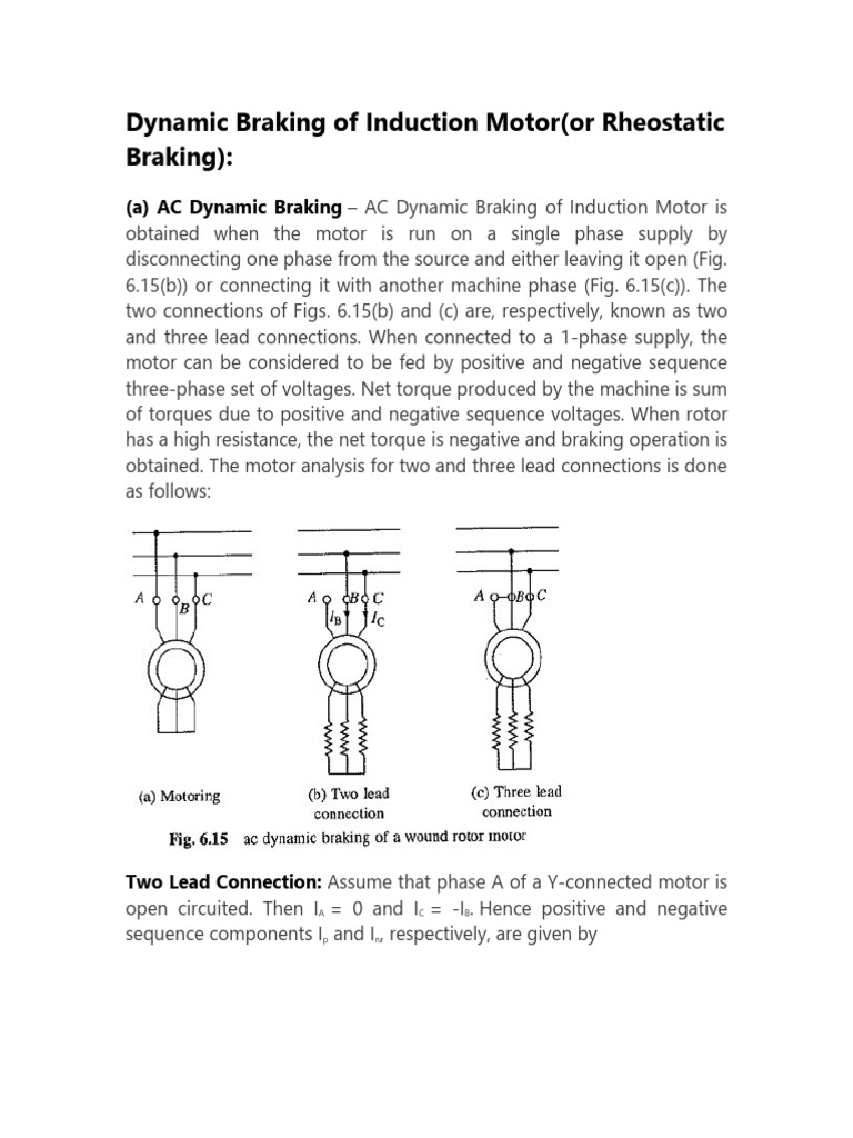 Dynamic Braking of Induction Motor | PDF | Electric Motor | Electrical ...