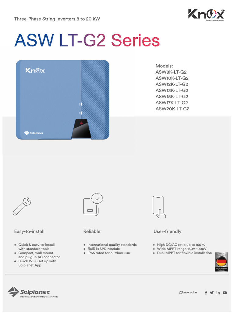 Knox Data Sheet Asw 8-20k LT-G2 Series | PDF