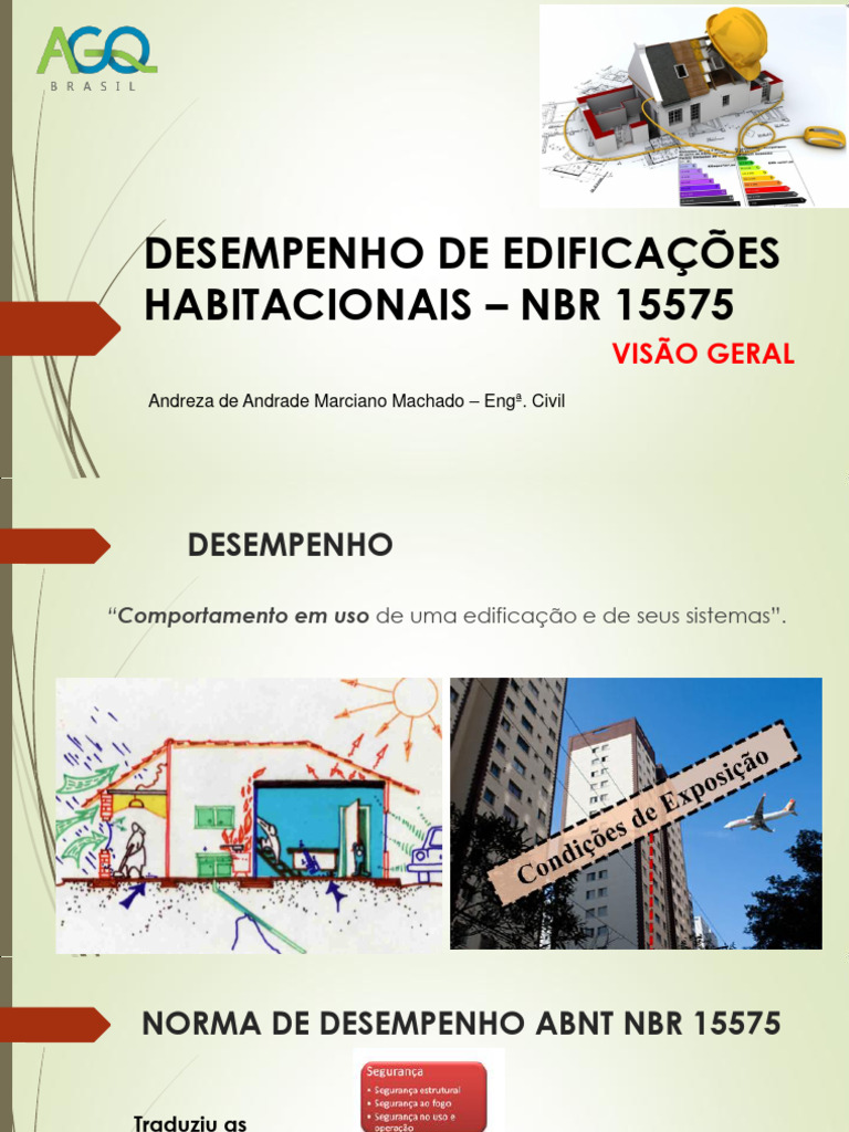 Desempenho de Edificações Habitacionais - NBR 15575 - Parte 1 | PDF ...