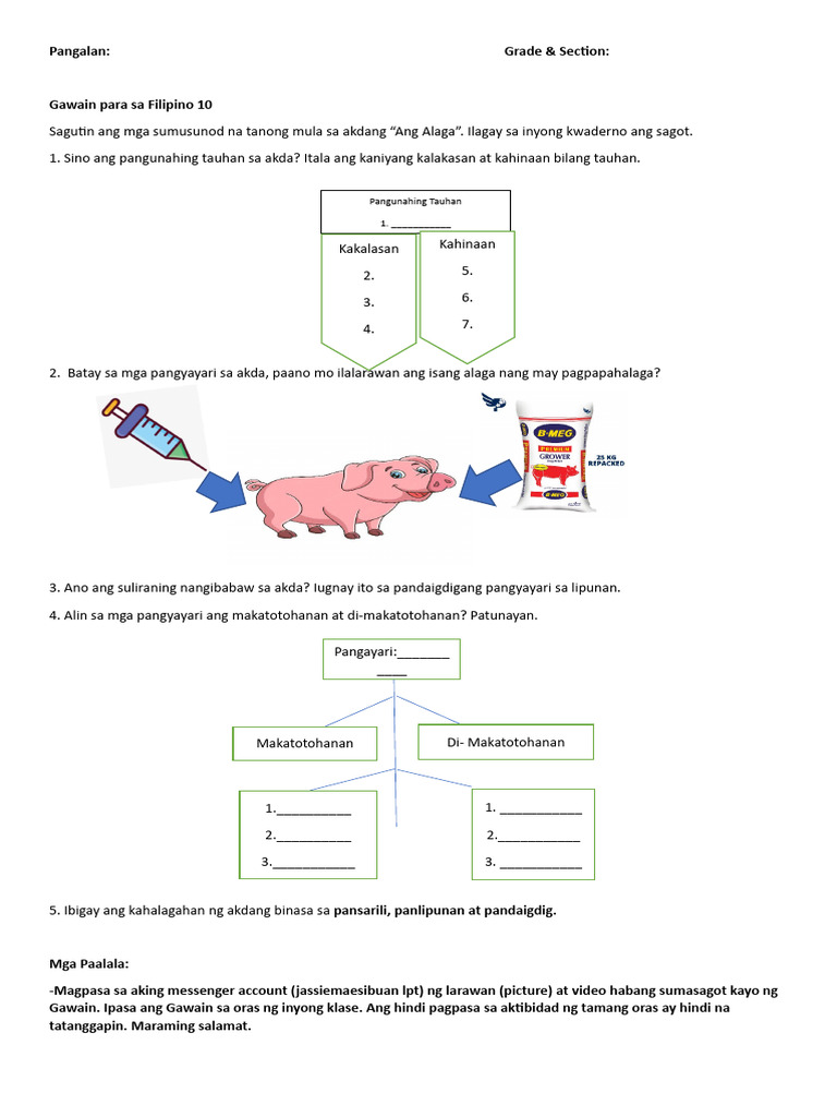 Activity (Filipino 10) | PDF
