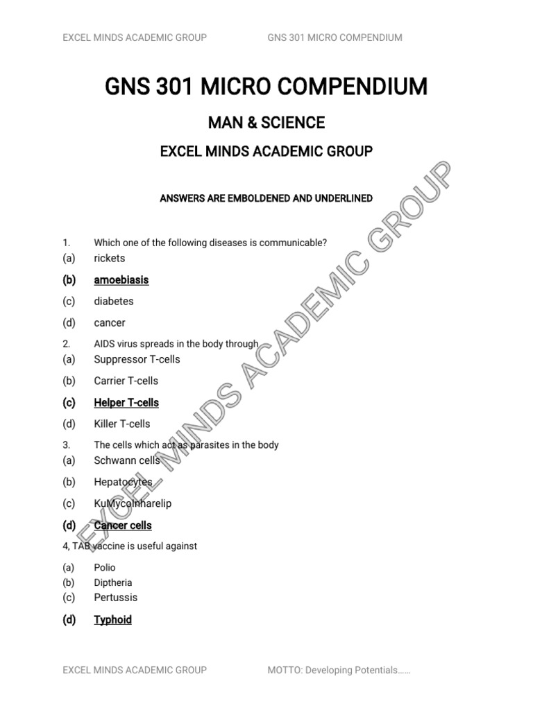 GNS 301 - Emag Micro Compendium | Download Free PDF | Medical Specialties