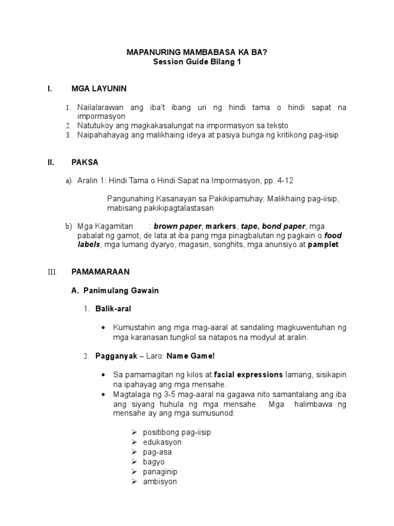 Ring Mambabasa Ka Ba 1 | PDF